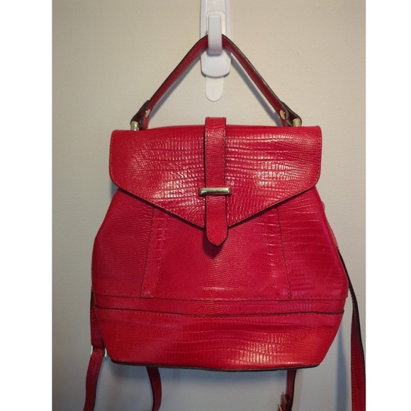 Divina Firenze | Bags | Red Medium Leather Divina Firenze Backpack ...